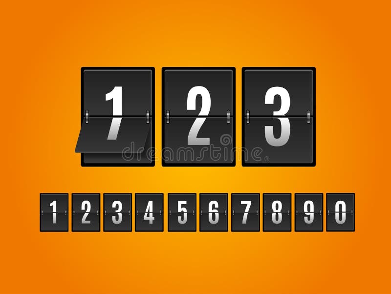 Vector Mechanical Timetable Numbers Stock Vector - Illustration of ...