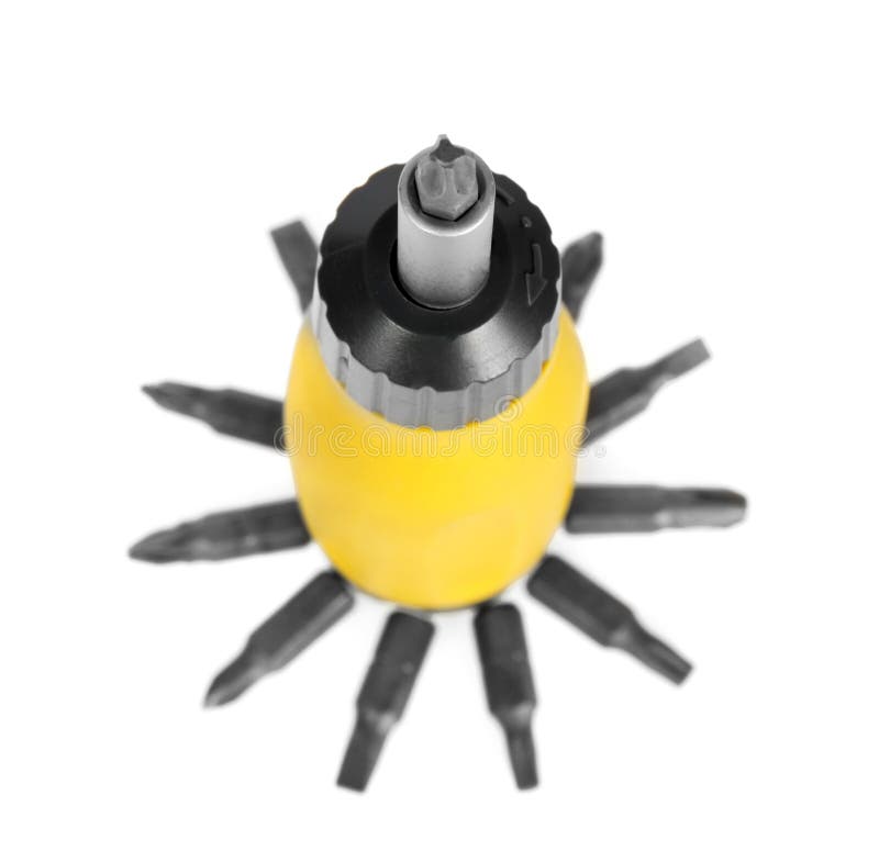 Mechanical Screwdriver and Set of the Heads Stock Image - Image of ...