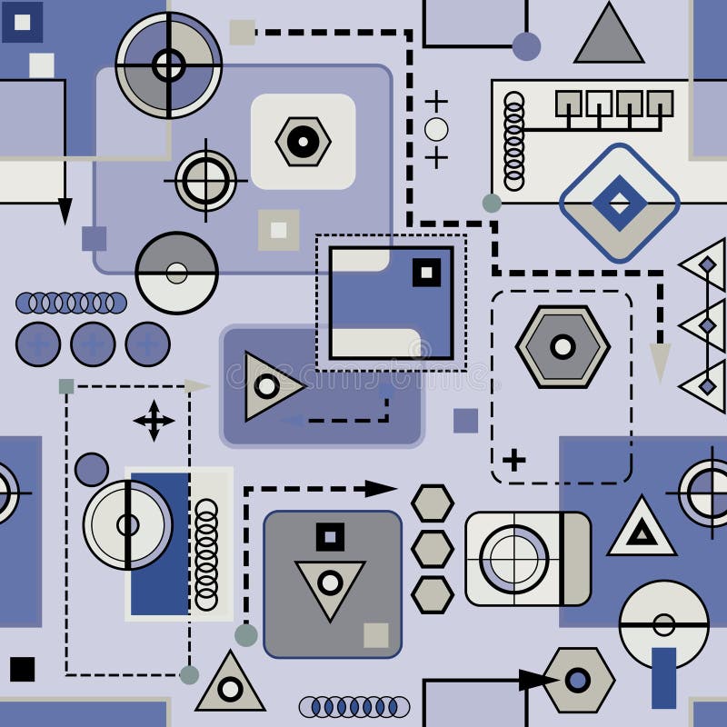 Mechanical Seamless Pattern II Stock Vector - Illustration of ...