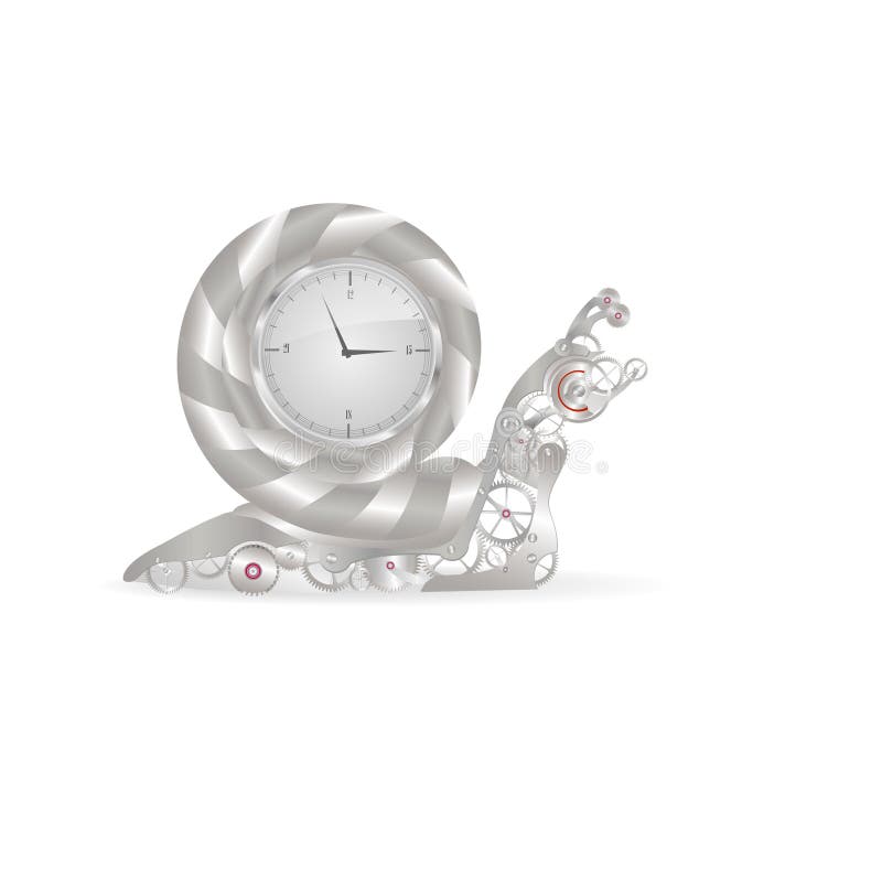Mechanical Snail, Snail-clock, Metal Snail Stock Illustration ...