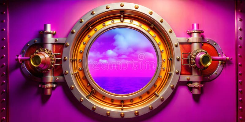 Mechanical Spaceship Design with Large Round Observation Port Stock ...