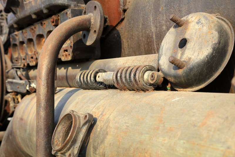 Mechanical spring device stock photo. Image of closeup - 370697432