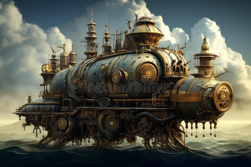 Mechanical Steampunk Machine. Generate Ai Stock Illustration ...