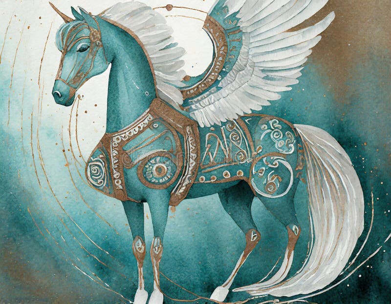 A Mechanical Steed Combining Elements of a Horse and a Bird, Depicted ...