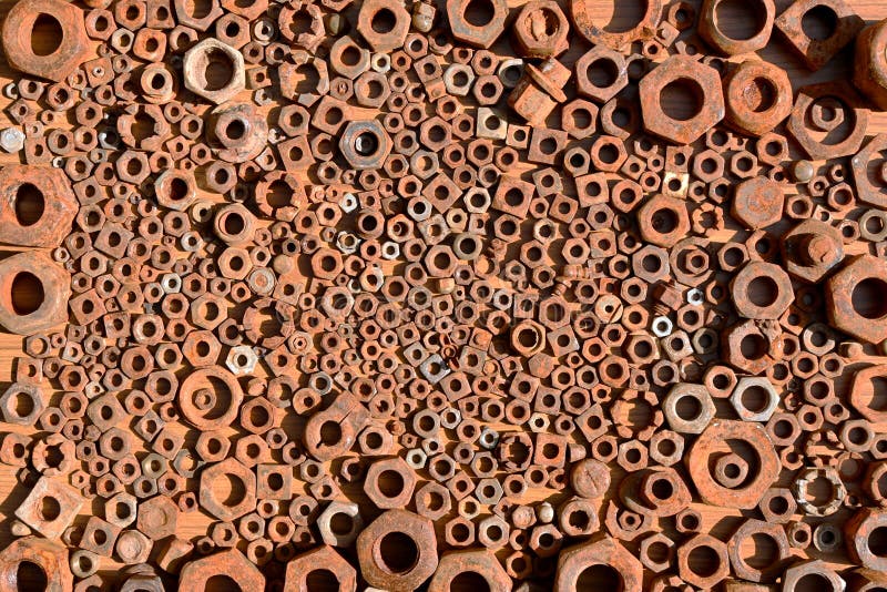Mechanical Steel Hex Nut Rusty Ocher Stock Image - Image of carving ...
