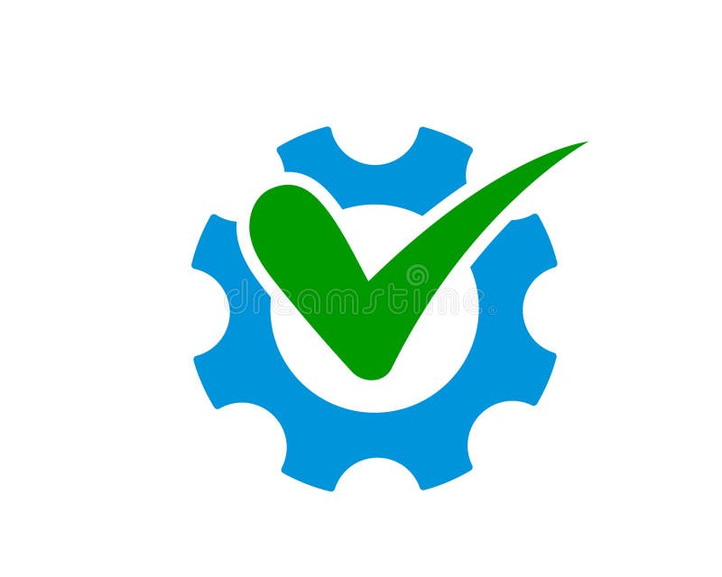 Mechanical Success Gear with Checkmark. Illustrates Achievement ...