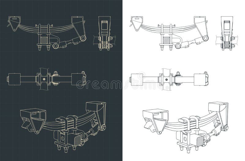 Mechanical Suspension Blueprints Stock Vector - Illustration of steel ...