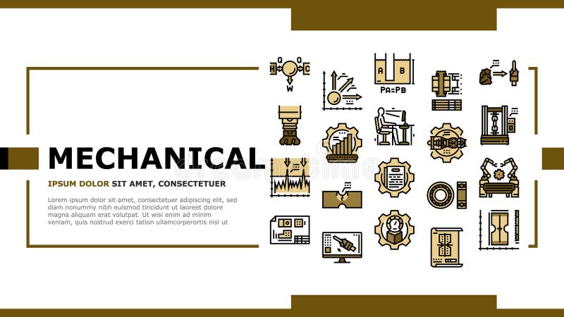 Mechanical Technology Engineer Landing Header Vector Stock Vector ...