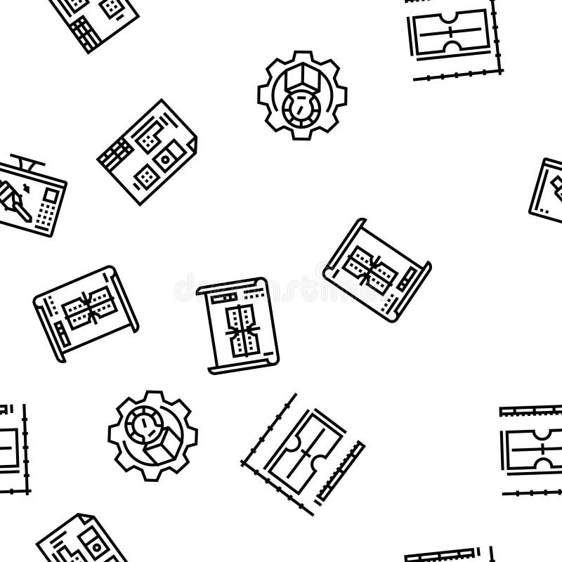 Mechanical Technology Engineer Vector Seamless Pattern Stock Vector ...