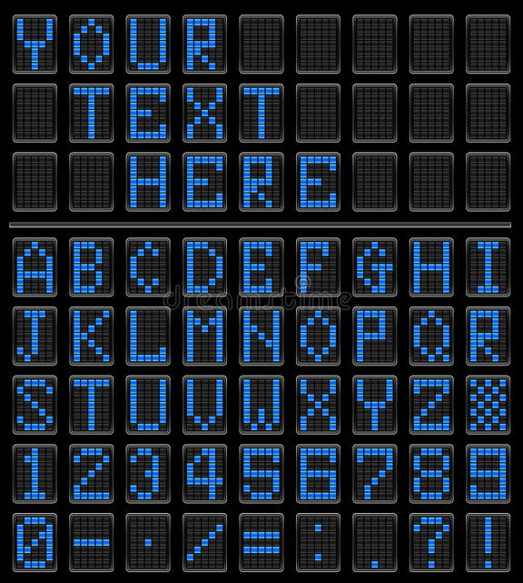 Mechanical Timetable stock vector. Illustration of font - 19259440