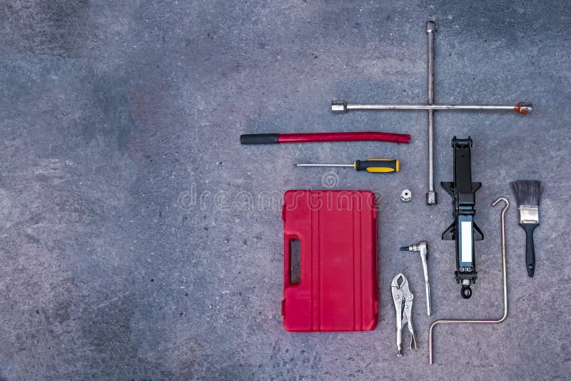 Mechanical Tools with Concrete Background Stock Image - Image of ...