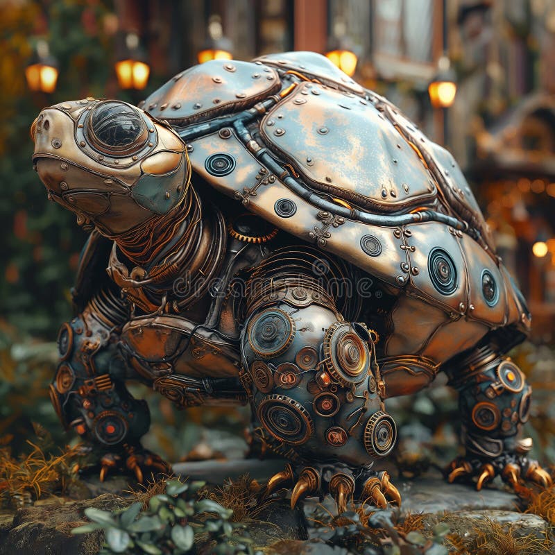 Mechanical Turtle on an Abstract Background. Stock Photo - Image of ...