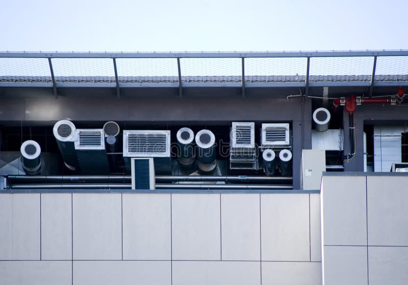 Mechanical Ventilation Outtakes or Intakes on the Roof. Stock Image ...