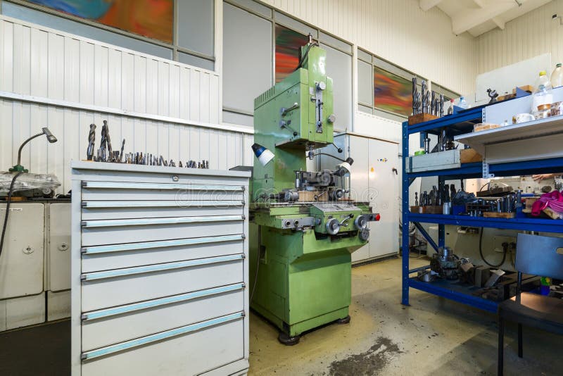 Mechanical Vertical Drilling Machine. Stock Photo - Image of ...