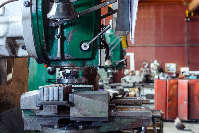 Mechanical Vertical Milling Machine. Stock Photo - Image of mill ...