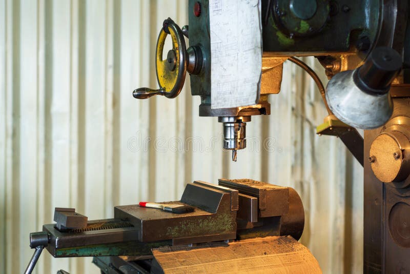 Mechanical Vertical Milling Machine. Stock Photo - Image of tool ...