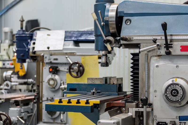 Mechanical Vertical Milling Machine. Stock Photo - Image of milling ...