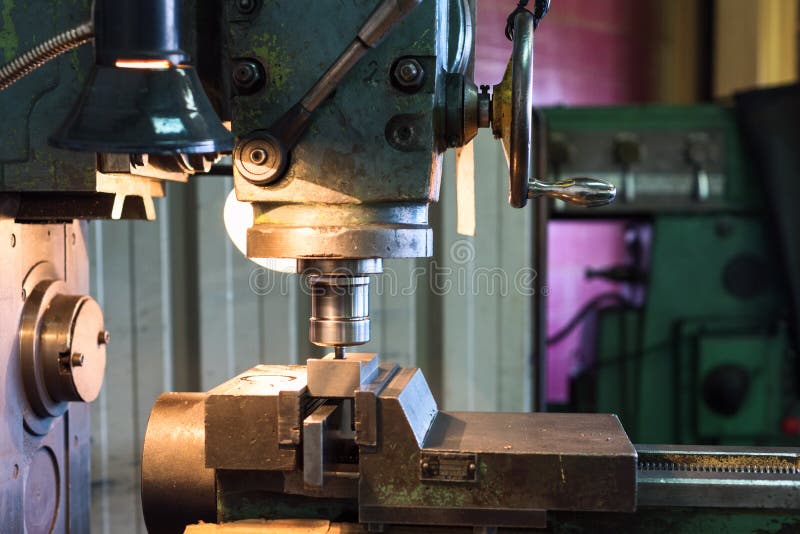 Mechanical Vertical Milling Machine. Stock Photo - Image of ...