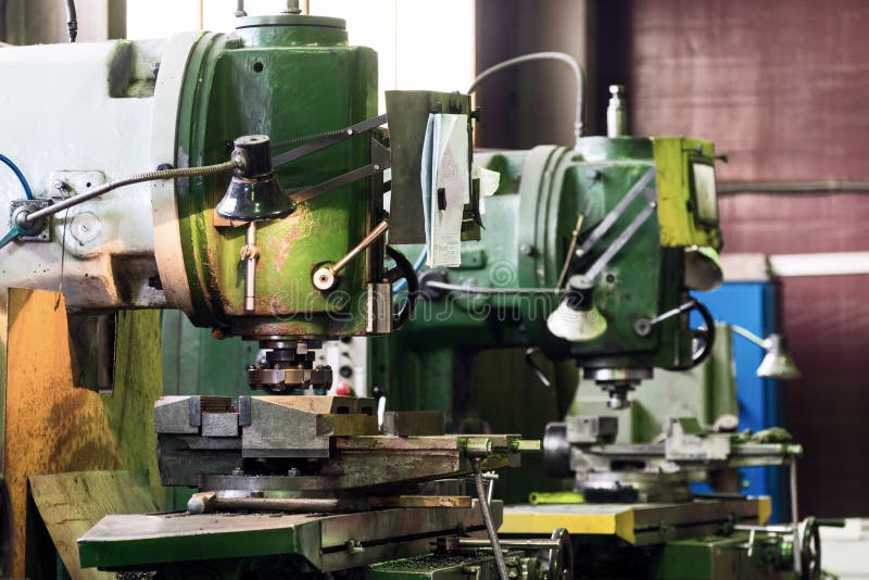 Mechanical Vertical Milling Machine. Stock Photo - Image of machine ...