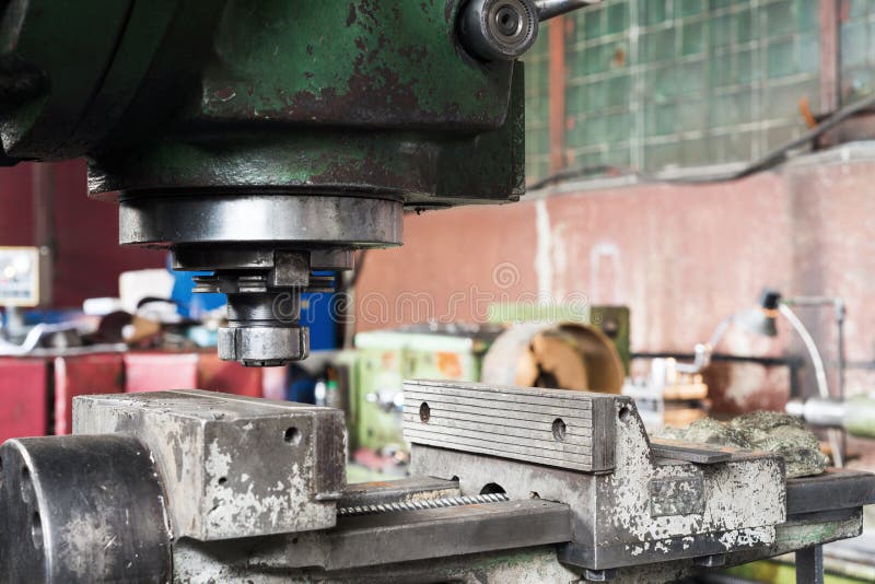 Mechanical Vertical Milling Machine. Stock Photo - Image of tool ...