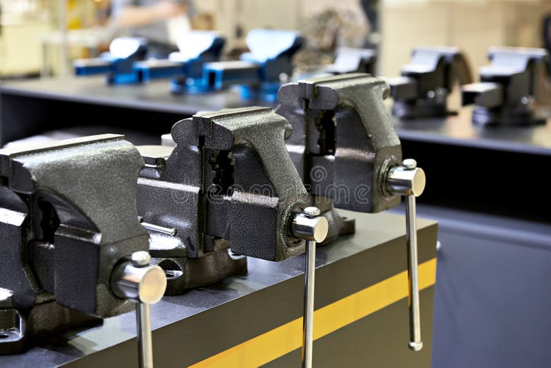 Mechanical Vise for Workbench Stock Photo - Image of metalwork ...