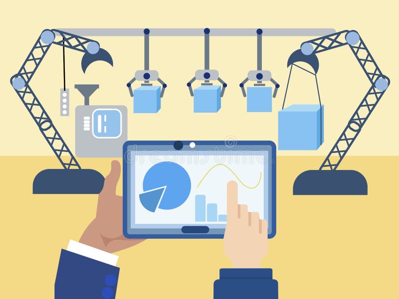 Mechanical Warehouse Management, Robotization. in Minimalist Style ...