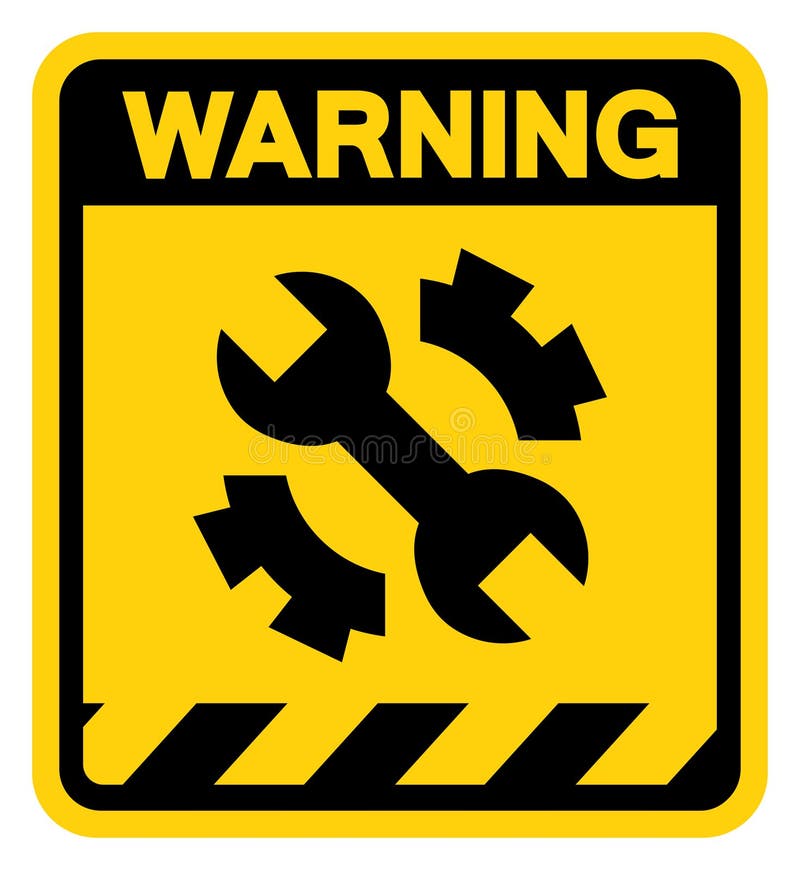 Mechanical Warning Sign, Vector Illustration, Isolate on White ...