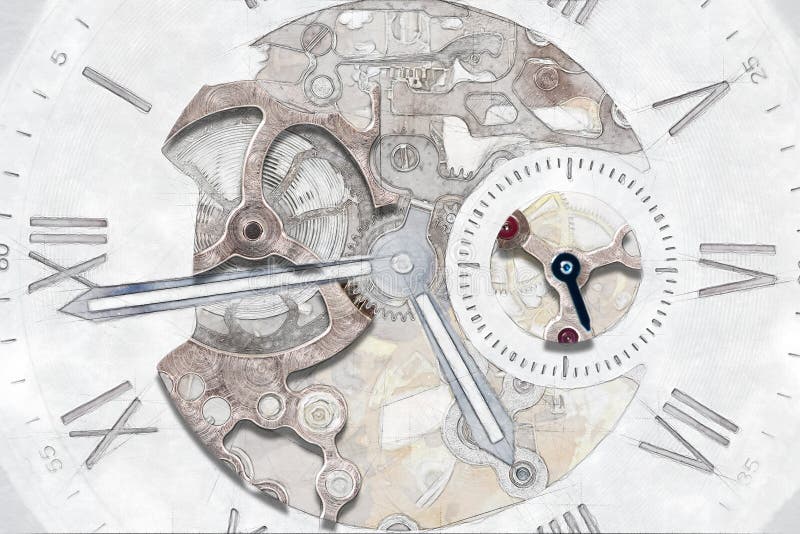 Mechanical Watch Concept with Visible Mechanism Stock Image - Image of ...