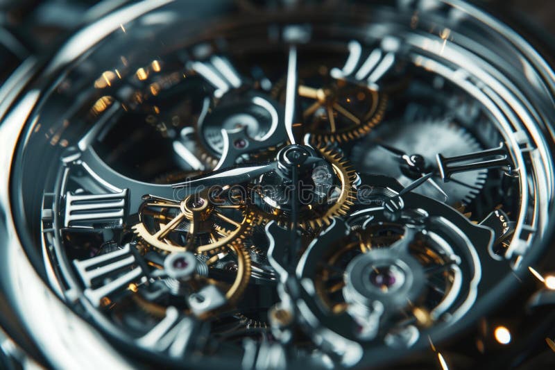 Close-up of Mechanical Watch Stock Photo - Image of detail, gear: 375899610