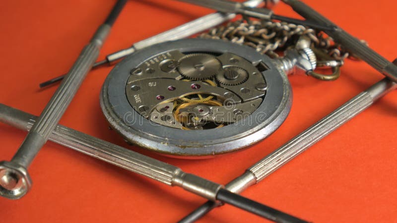 Mechanical Watch Repair. Process Repair a Part on a Mechanical Watch ...