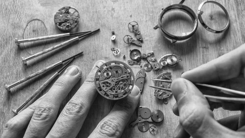 Mechanical Watch Repair, Watchmaker`s Workshop Stock Photo - Image of ...