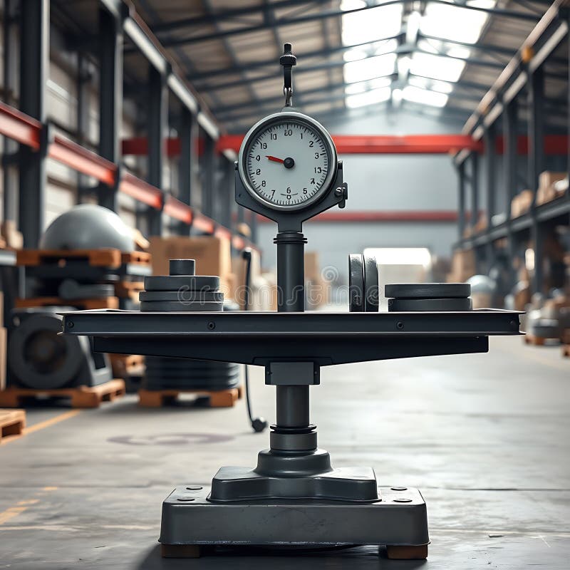 A Mechanical Weighing Scale with Industrial Weights Placed on a ...