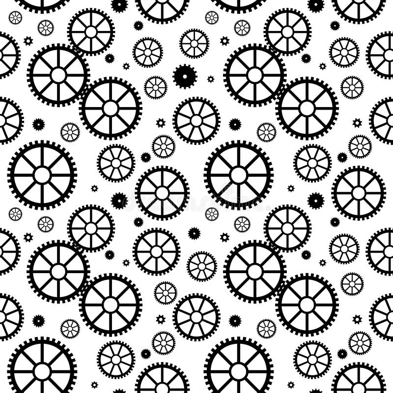 Mechanical wheels seamless stock vector. Illustration of texture - 24579269