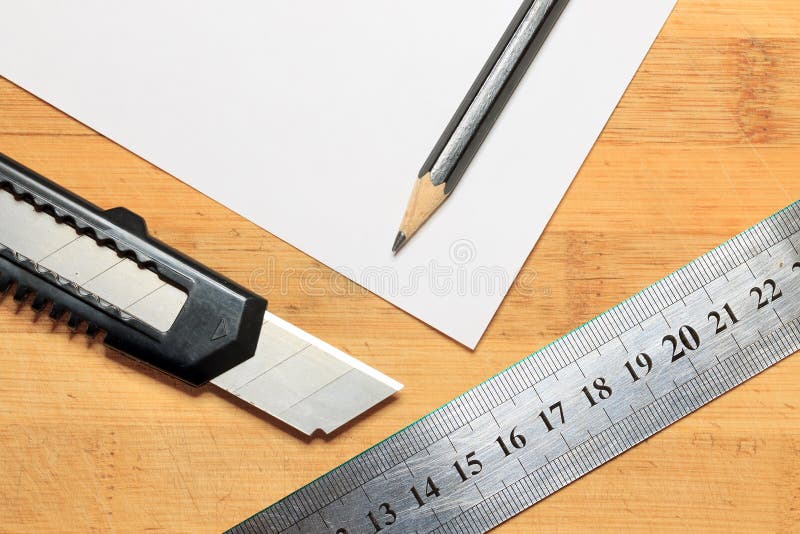 Mechanical Work Preparation of Drawing Stock Image - Image of equipment ...