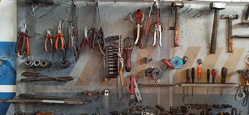 Mechanical Workshop, Engine Parts Stock Photo - Image of tools ...