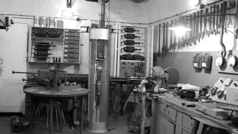 Mechanical Workshop Inside the Maginot Line Stock Video - Video of ...