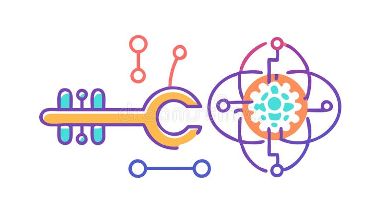 Mechanical Wrench Key for Engineering and Technical Solutions, Vector ...