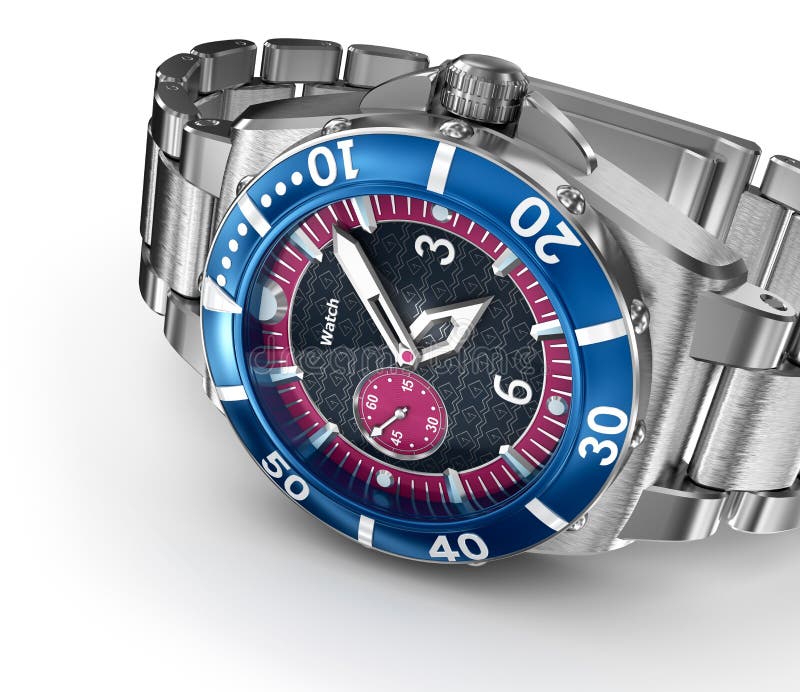 Mechanical Wrist Watch. 3D Illustration Stock Illustration ...