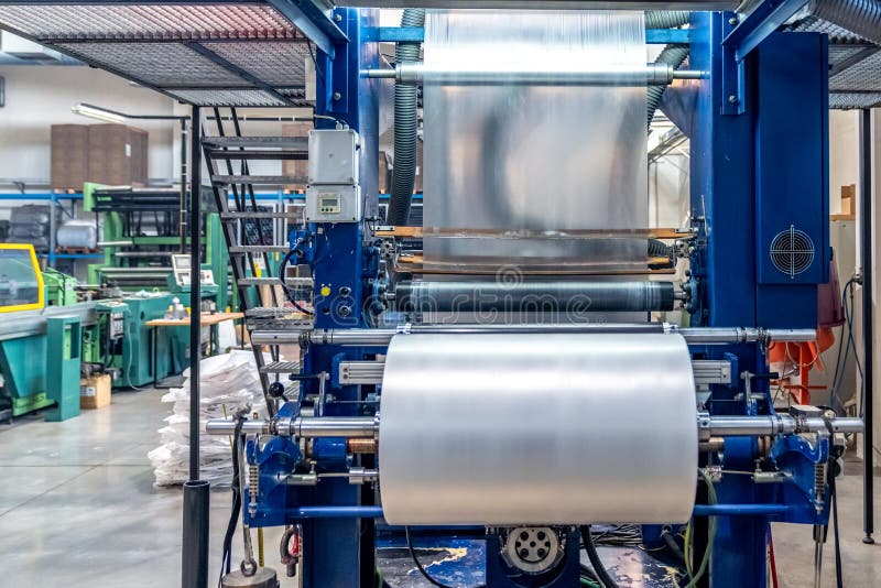 Automatic Line for the Production of Plastic Bags Stock Photo - Image ...