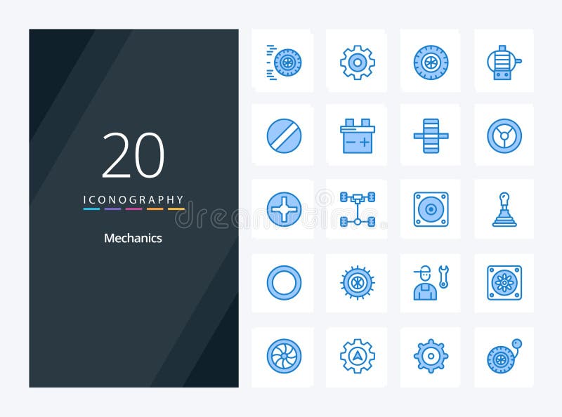 20 Mechanics Blue Color Icon for Presentation Stock Vector ...