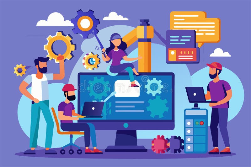 Mechanics Collaboratively Work with Computers To Create Flat ...