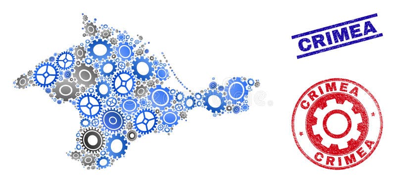 Mechanics Composition Vector Crimea Map and Grunge Seals Stock Vector ...