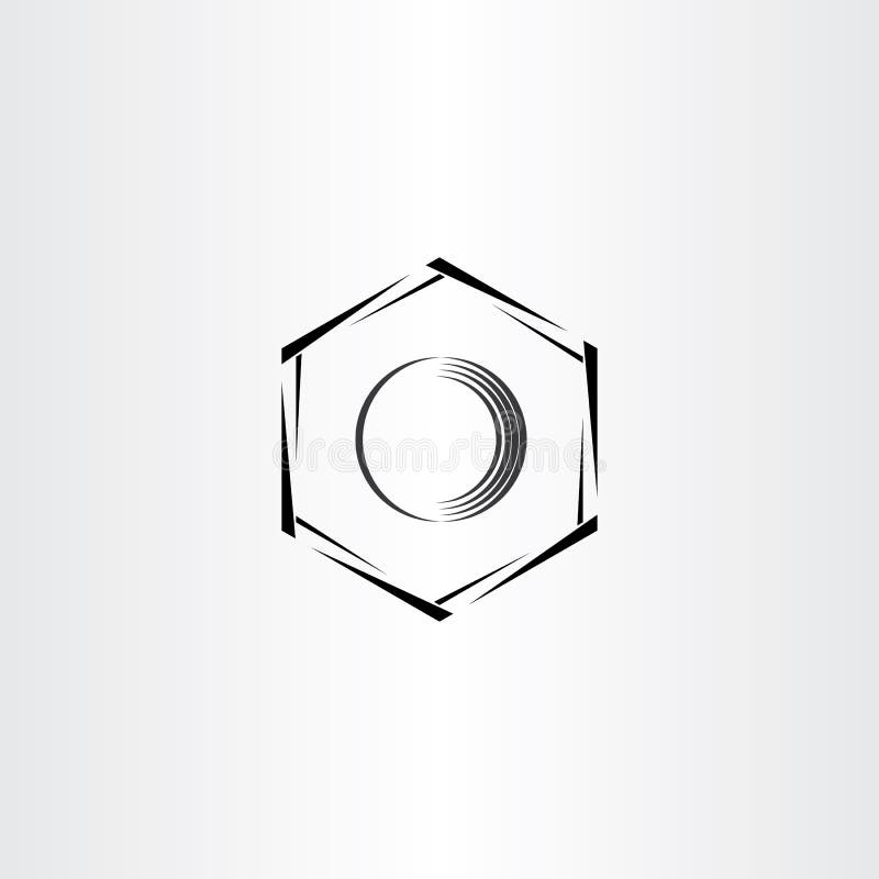 Mechanics Hex Nut Vector Icon Stylized Logo Stock Vector - Illustration ...