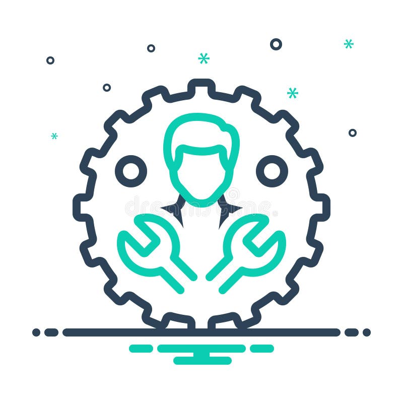 Mix Icon for Mechanics, Mechanism and Worker Stock Vector ...