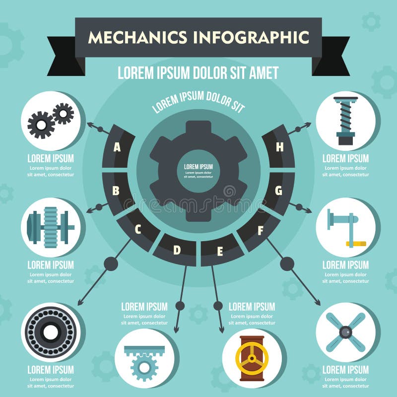 Mechanics Infographic Concept, Simple Style Stock Vector - Illustration ...