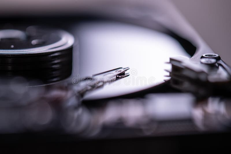 Mechanics Inside a Hard Disk Drive with Platter and Read Write Head ...