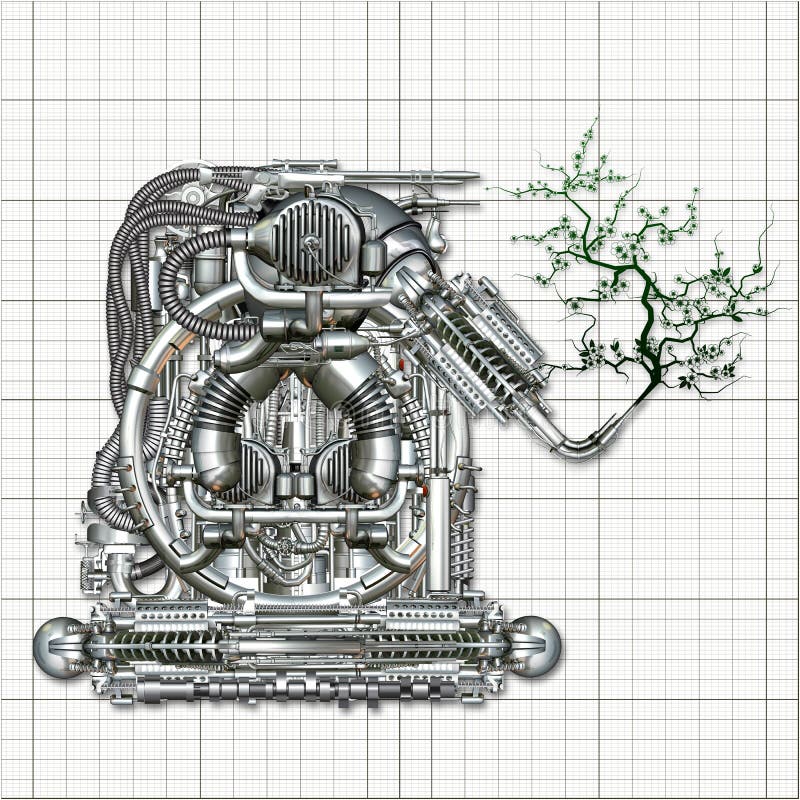 Mechanics and Nature stock illustration. Illustration of mechanics ...