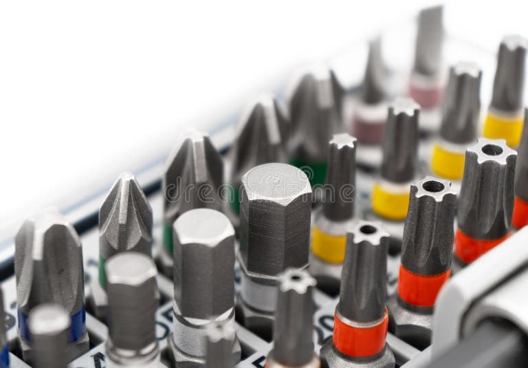 Mechanics Tool Set Isolated on White Background. Macro Shot Mechanics ...