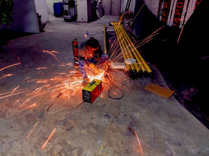 Welding and Iron Cutting Mechanic Work Stock Photo - Image of ...
