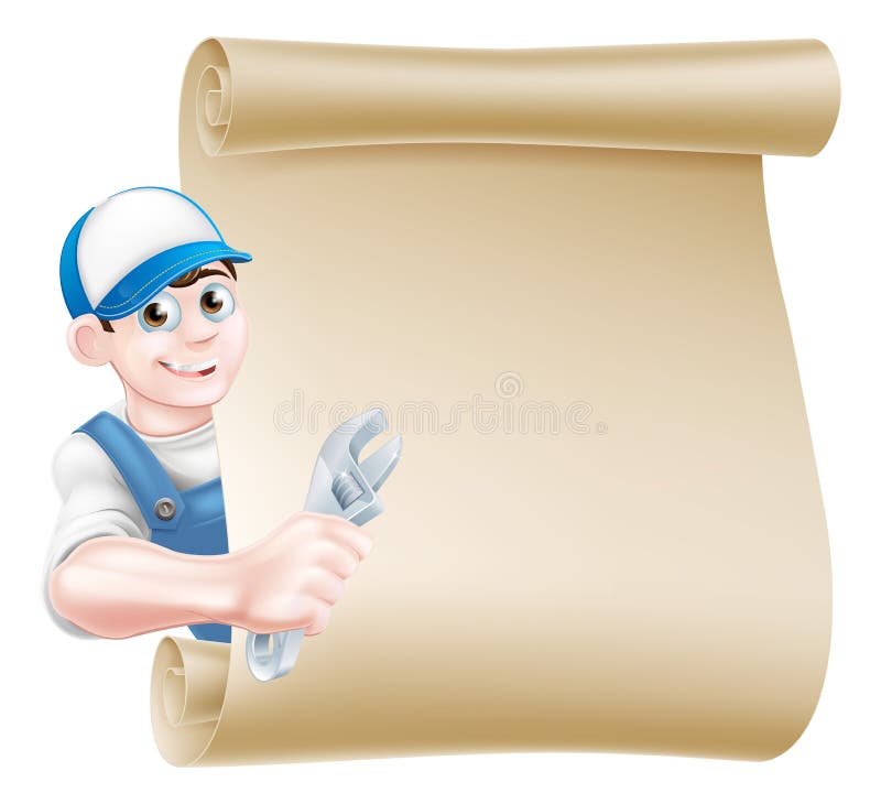 Mechaniker-Klempner Man Cartoon Vektor Abbildung - Illustration von ...